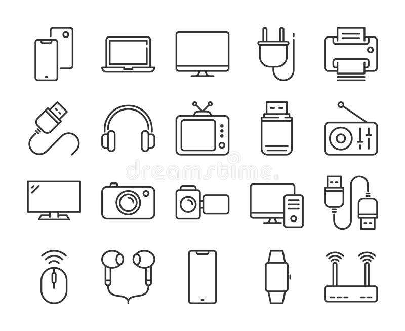Electronic Devices Icons. Technology Devices Line Icon Set. Editable ... Electronic Devices Icons. Technology Devices Line Icon Set. Editable ...