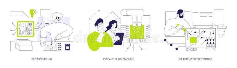 Electronic Devices Manufacturing Abstract Concept Vector Illustrations ...