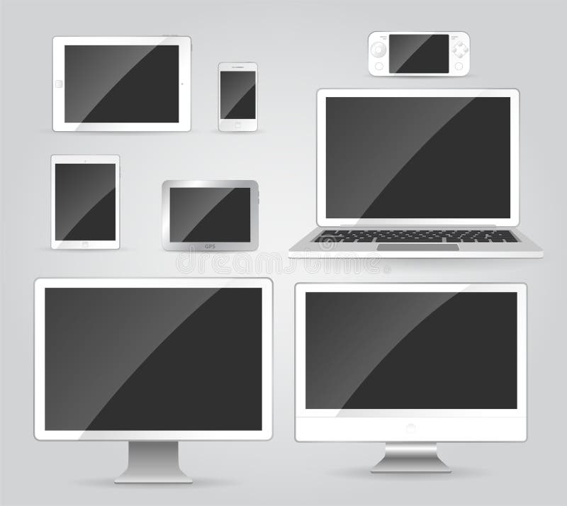 Electronic Devices - Modern Vector Objects Isolated Clip Art Stock ...
