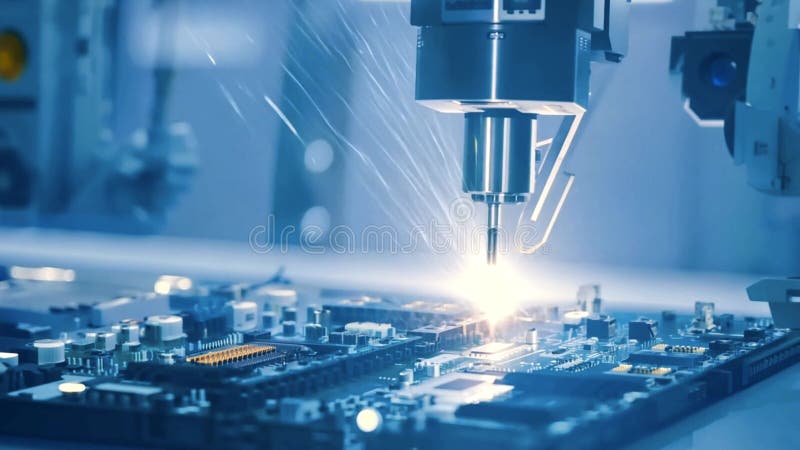 Electronic Devices Production Industry. Fully Automated Modern PCB ...