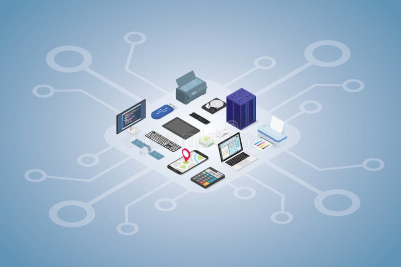 Electronic Devices Set Collection with Modern Flat Isometric Style ...