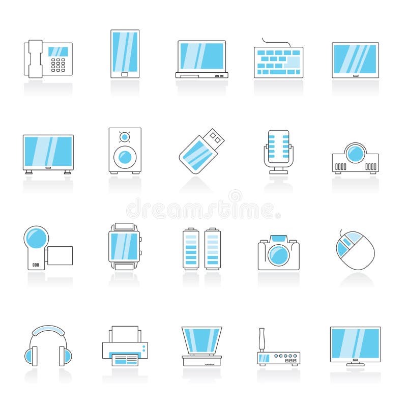 Electronic Devices Objects Icons Stock Vector - Illustration of ...
