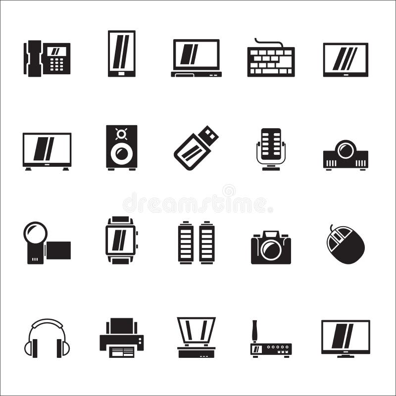 Electronic Devices and Technology Icons - Vector Icon Set Stock Vector ...