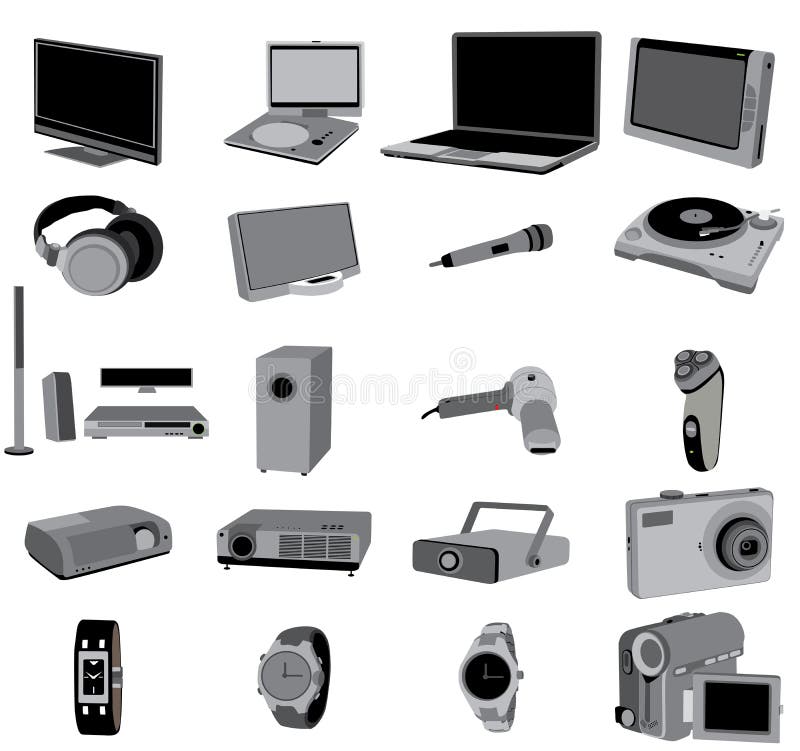 Electronic devices stock vector. Illustration of razorblade - 43952586