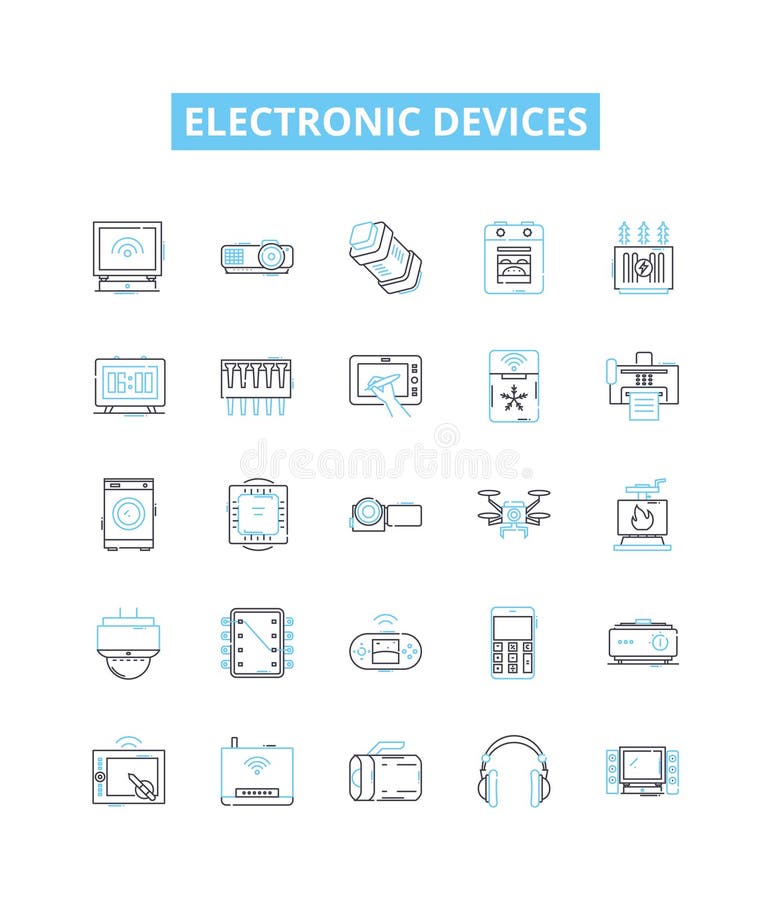 Electronic Devices Vector Line Icons Set. Electronics, Devices, Digital ...