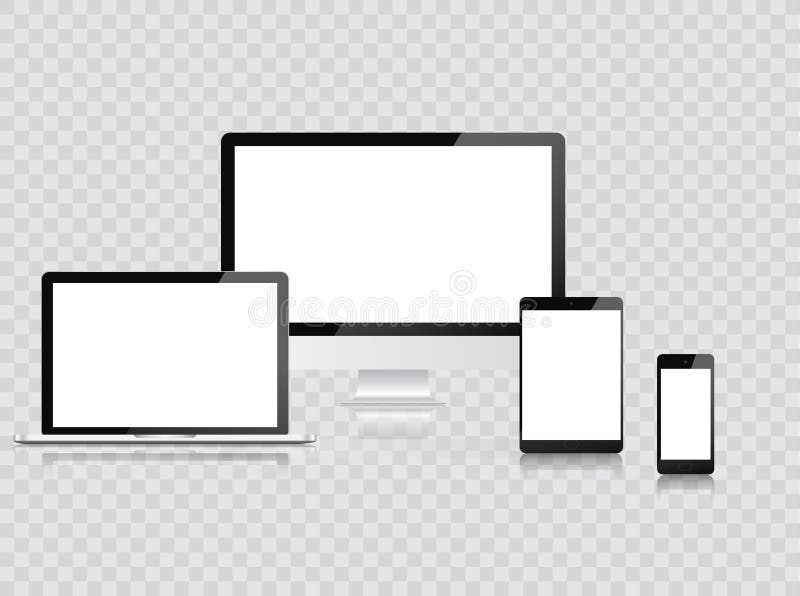 Electronic Devices, Web Design Vector Template With Laptop, Tablet ...
