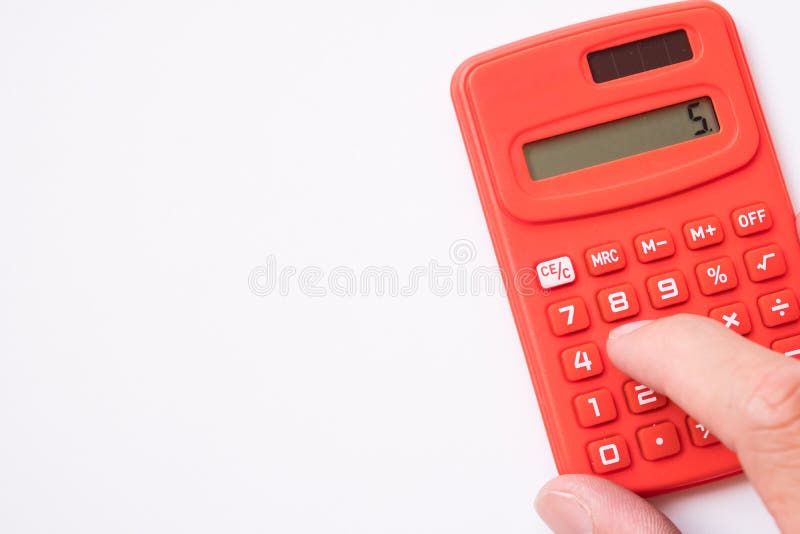 Electronic Digital Calculator for Calculate Number on White Background ...