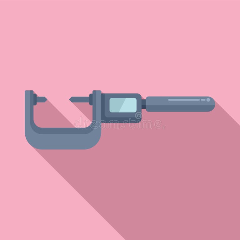 Electronic Digital Micrometer Icon Flat Vector. Metal Exact Stock Illustration - Illustration of ...