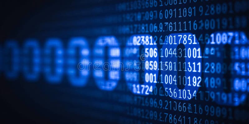 Electronic Digital Number Display on Computer Monitor Featuring White ...