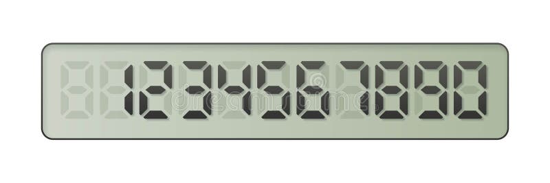 Electronic Digital Number Screen Isolated on White Stock Vector ...