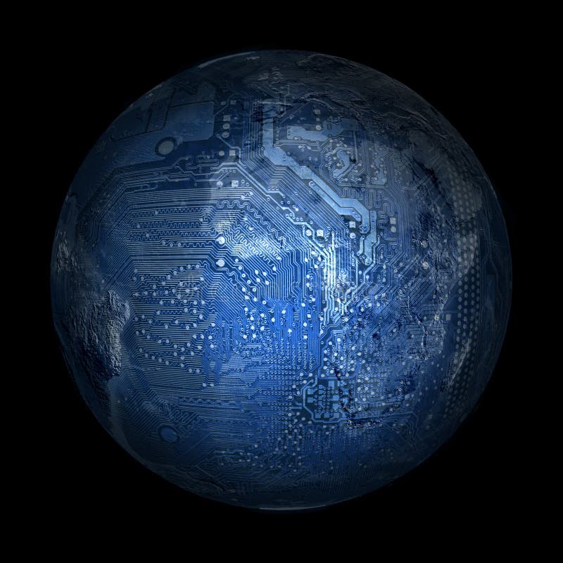 Electronic Planet and Sphere with Shields. Game Icon and Skills Icon ...