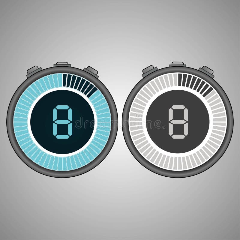 Electronic Digital Stopwatch 8 Seconds Stock Illustration ...