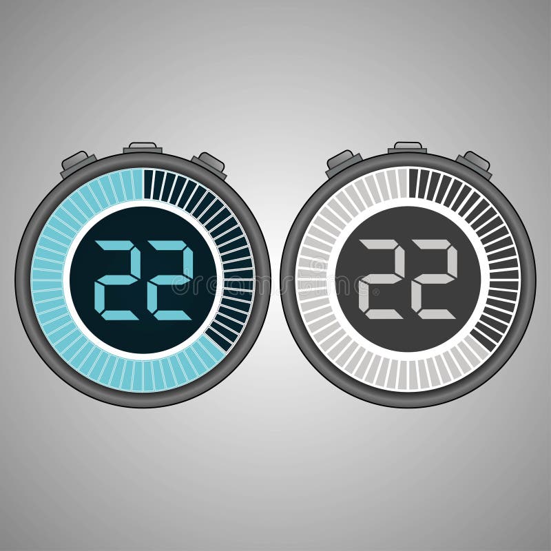 Electronic Digital Stopwatch 22 Seconds Stock Illustration ...