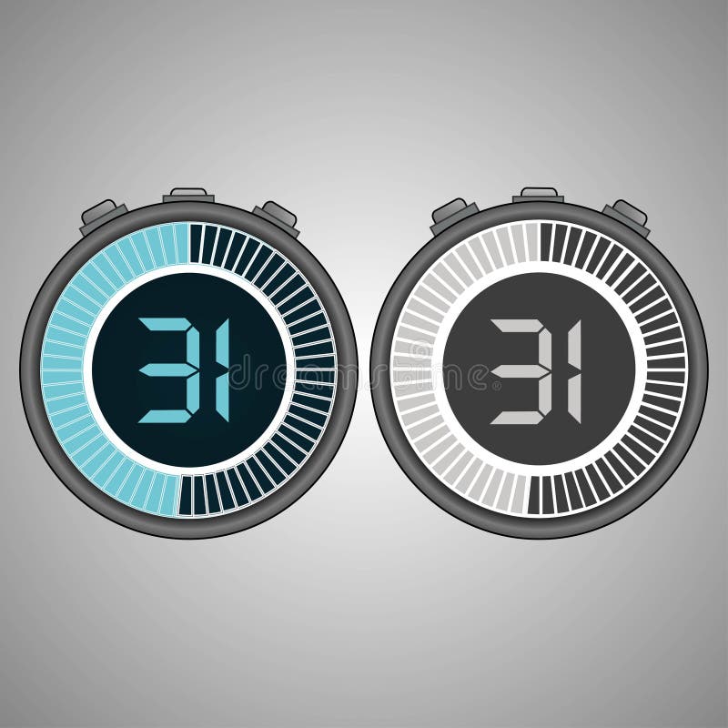 Electronic Digital Stopwatch 31 Seconds Stock Illustration ...