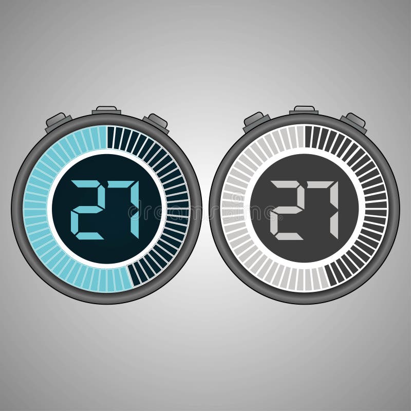 Electronic Digital Stopwatch 27 Seconds Stock Illustration ...
