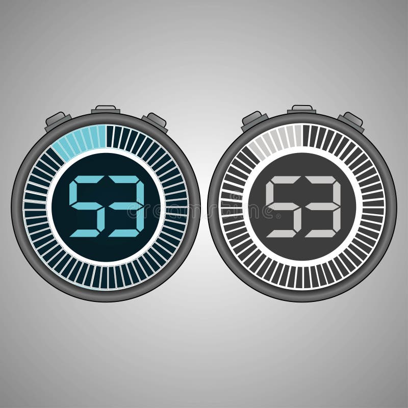 Electronic Digital Stopwatch 53 Seconds Stock Illustration ... Electronic Digital Stopwatch 53 Seconds Stock Illustration ...