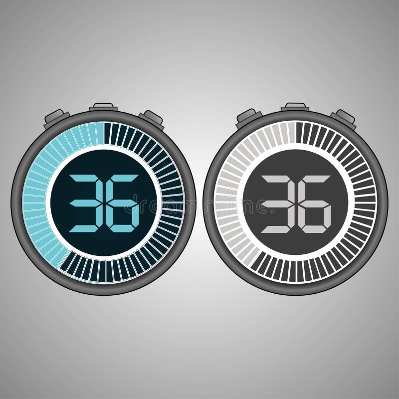 Electronic Digital Stopwatch 36 Seconds Stock Illustration ...
