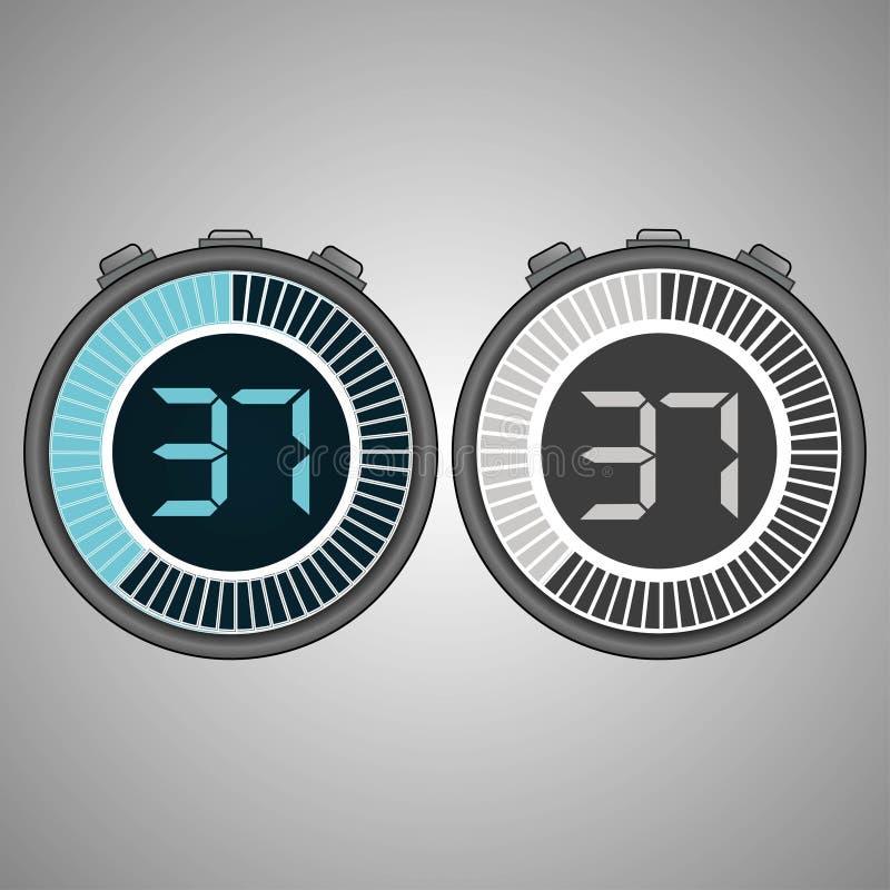 Electronic Digital Stopwatch 37 Seconds Stock Illustration ...