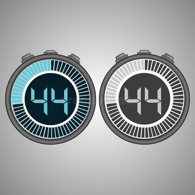 Electronic Digital Stopwatch 44 Seconds Stock Illustration - Illustration of numerical, pointer ...