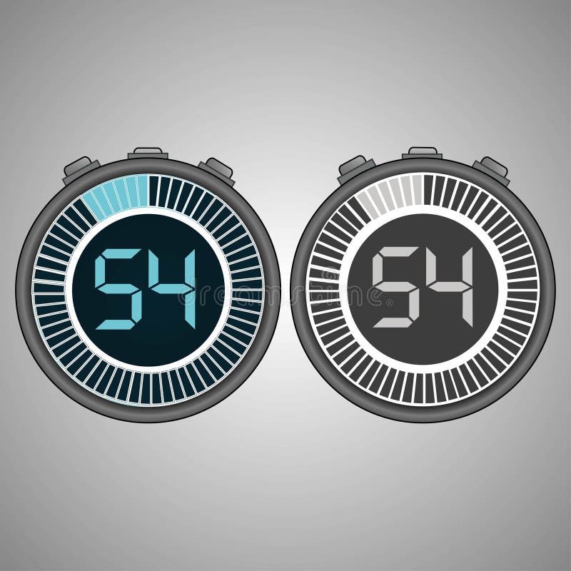 Electronic Digital Stopwatch 54 Seconds Stock Illustration ...