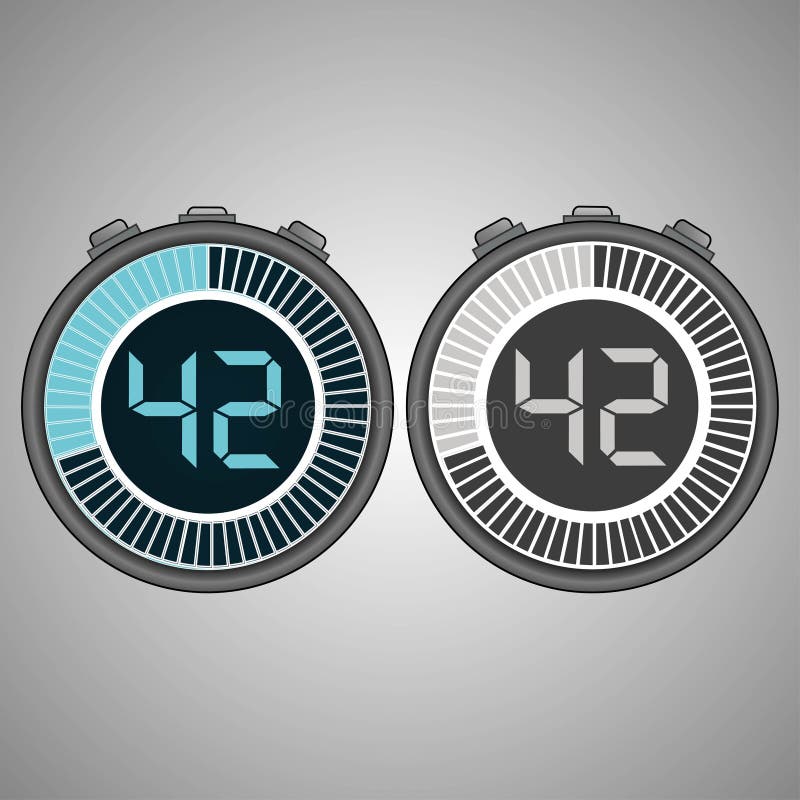 Electronic Digital Stopwatch 42 Seconds Stock Illustration ...
