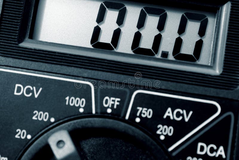 Electronic Digital Voltmeter with Zero Reading Close Up Stock Photo ...