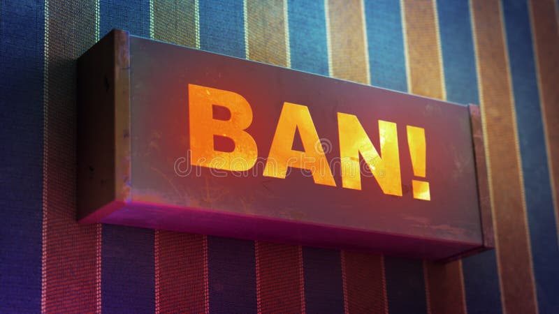 Electronic Display Showing Red Light Message BAN Stock Footage - Video ...