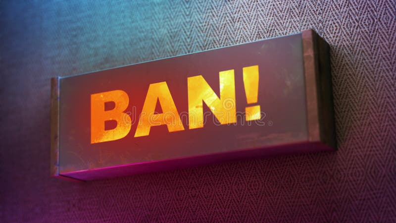 Electronic Display Showing Red Light Message BAN Stock Video - Video of ...