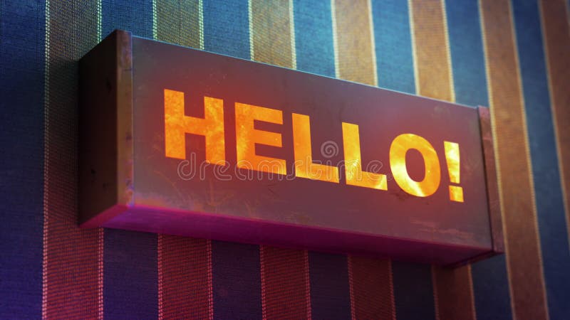 Electronic Display Showing Red Light Message Hello Stock Video - Video ...