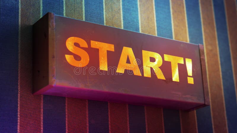 Electronic Display Showing Red Light Message START Stock Footage ...