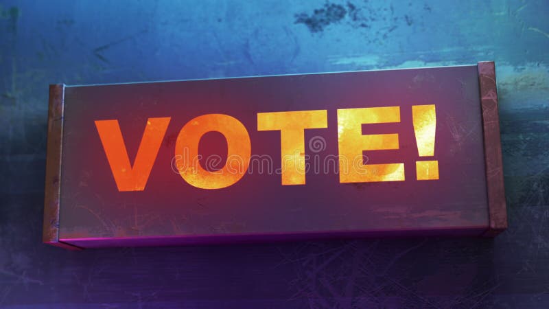 Electronic Display Showing Red Light Message VOTE Stock Footage - Video ...