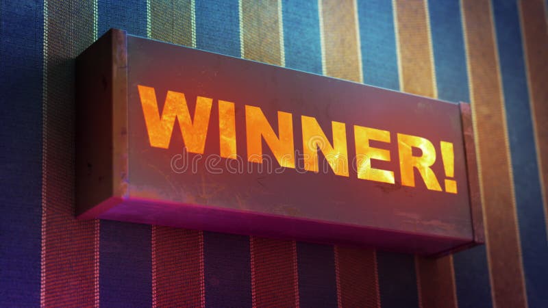 Electronic Display Showing Red Light Message WINNER Stock Footage ...