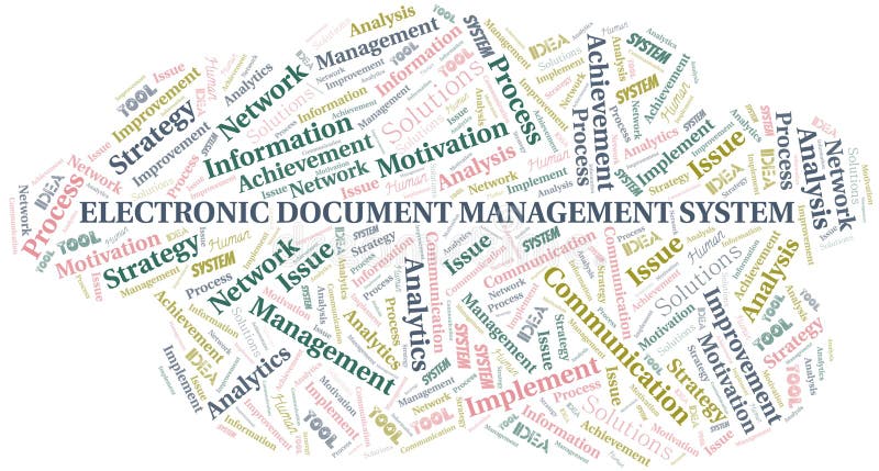 Electronic Document Management System Typography Vector Word Cloud ...