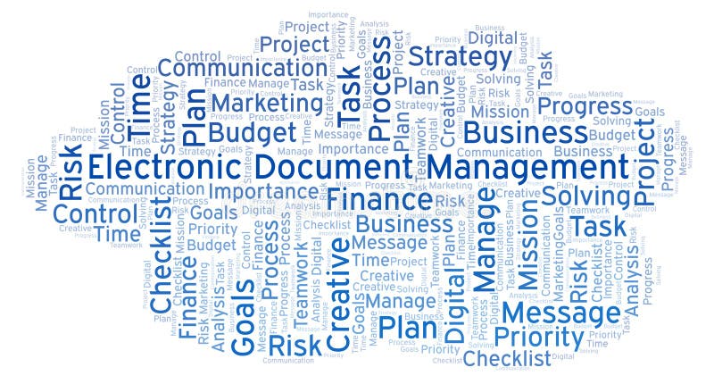 Electronic Document Management System Typography Vector Word Cloud ...