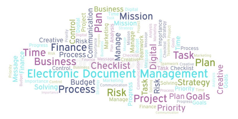 Electronic Document Management System Typography Vector Word Cloud ...