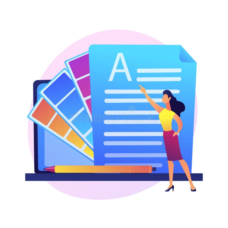 Electronic Paper Concept Landing Page. Stock Vector - Illustration of ...