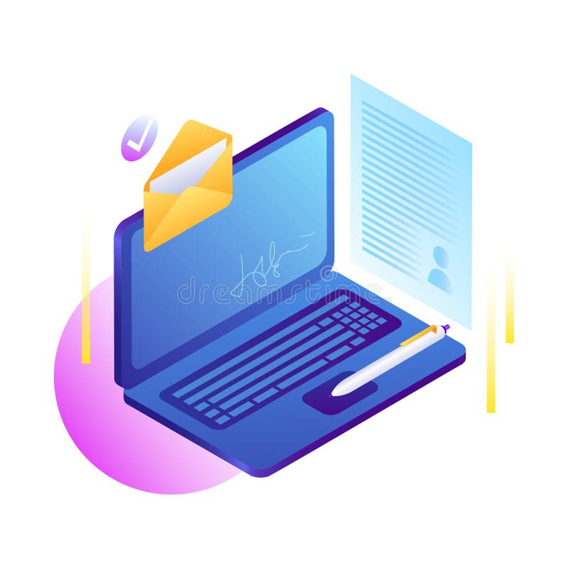 Electronic Documents, Online Service Illustration. Stock Vector ...