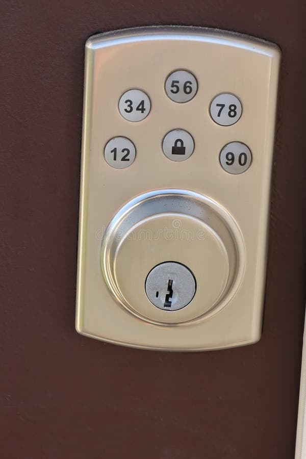 Electronic Door Lock with Keypad Stock Image - Image of electronic ...