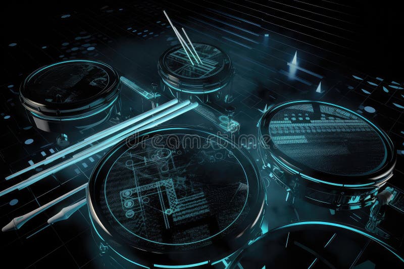 Electronic Drumsticks and Drums, with Futuristic Music Production and ...