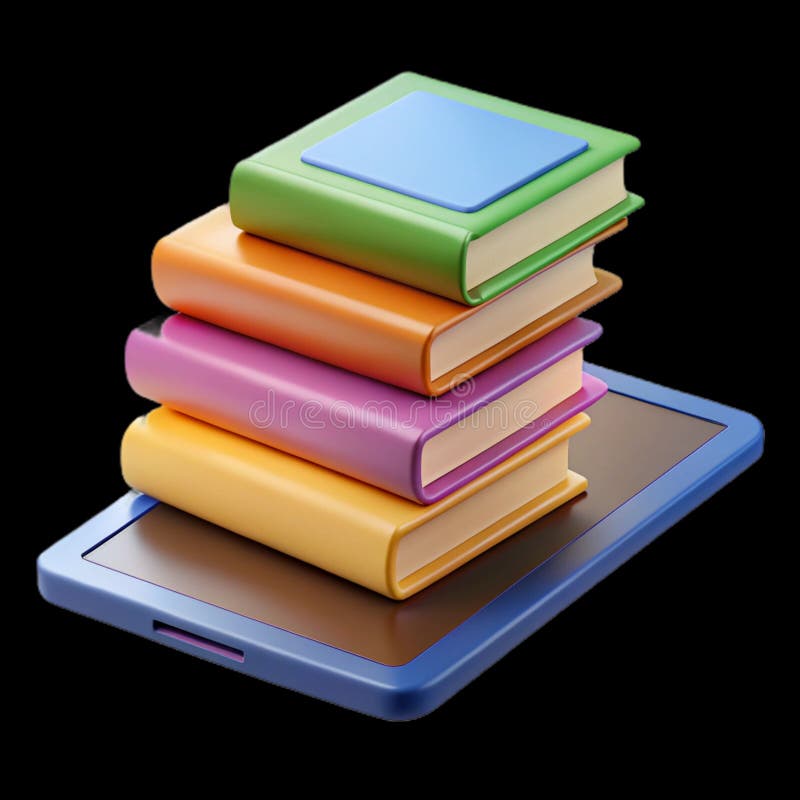 Electronic Educational Technology, E-Learning or E-Book Concept. Stack ...