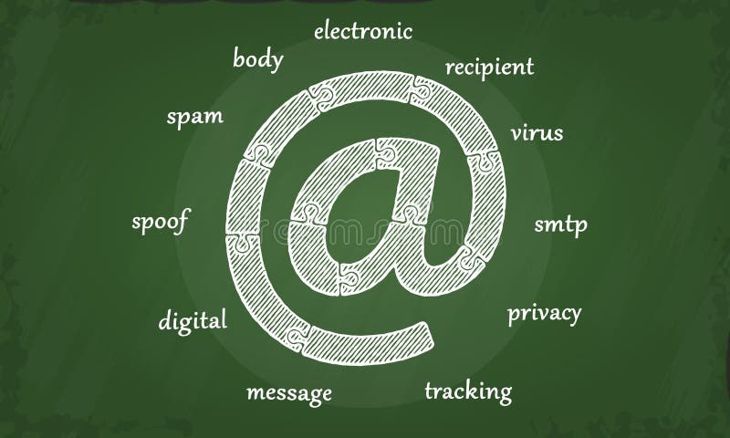 Electronic email stock vector. Illustration of chalkboard - 45228105