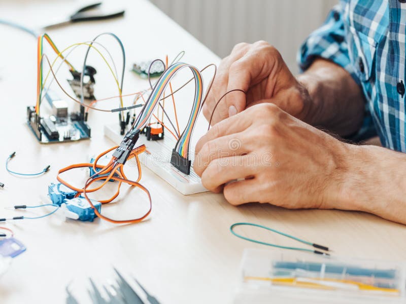 Electronic Engineering Experiment Technician Lab Stock Photo - Image of ...