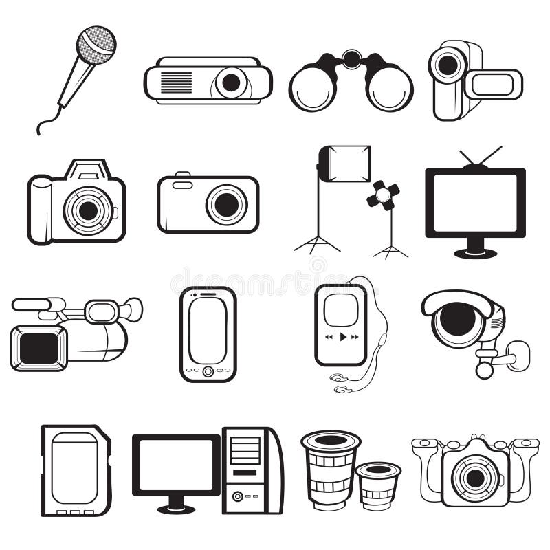 Electronic Equipment Line Icons, Signs, Vector Set, Outline ...