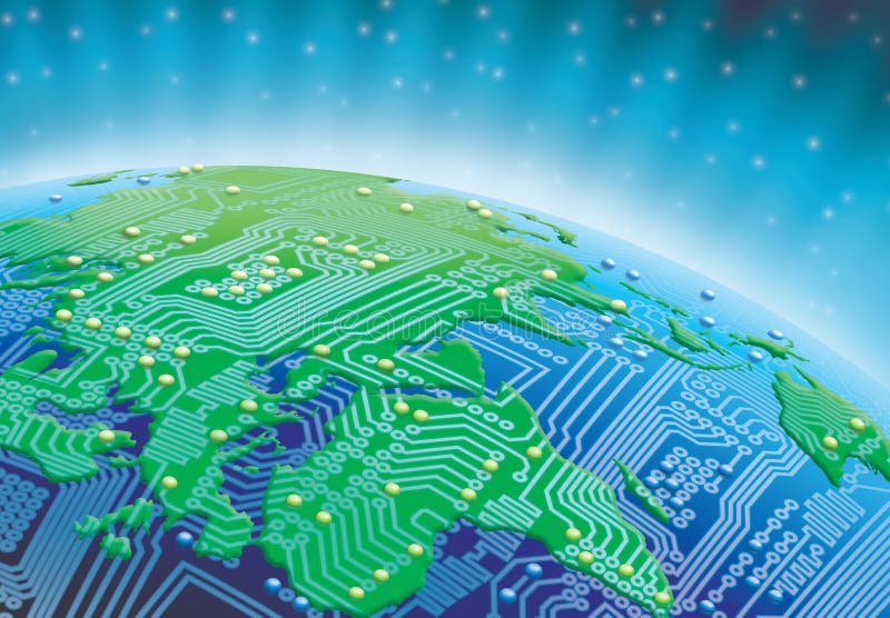 Electronic Europe stock illustration. Illustration of chip - 26863407