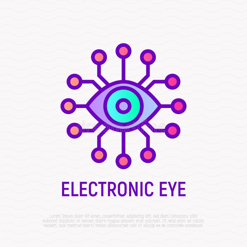 Electronic Eye Thin Line Icon, Cyber Eye. Modern Vector Illustration ...