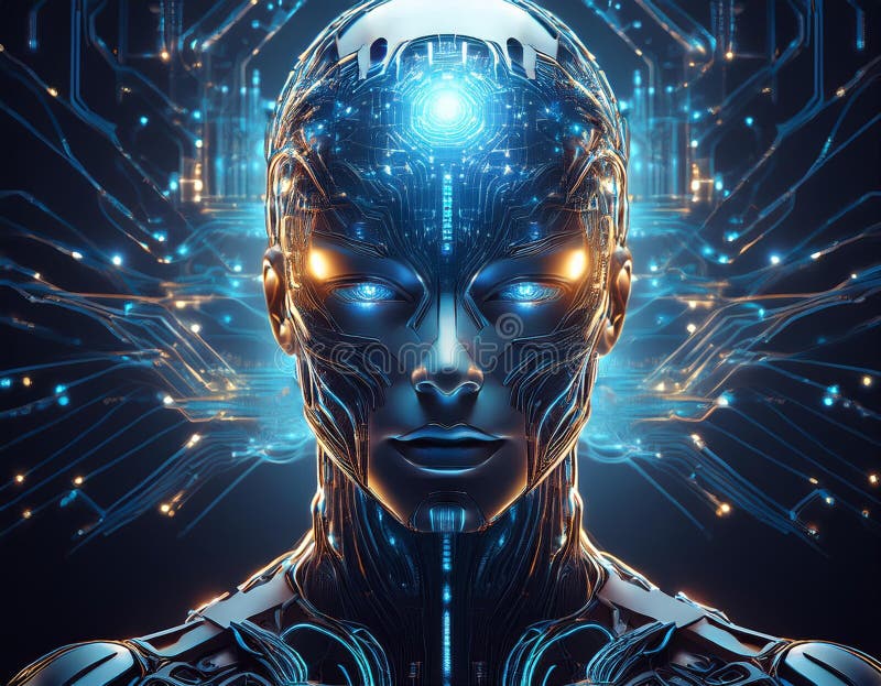 Electronic Face 3 stock illustration. Illustration of advanced - 335438080