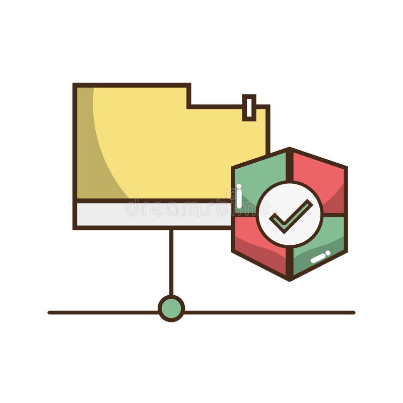 Electronic File with Shield Symbol Icon Stock Vector - Illustration of ...