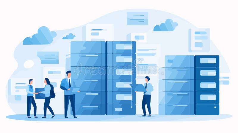 Electronic Files Organization Document Management Stock Vector ...