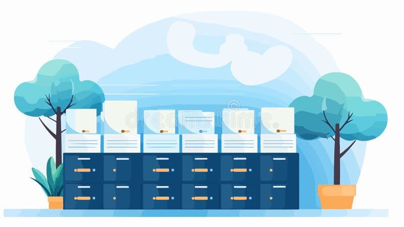 Electronic Files Organization Document Management Stock Vector ...