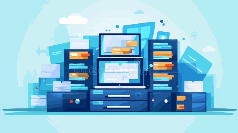 Electronic Files Organization Document Management Stock Illustration ...